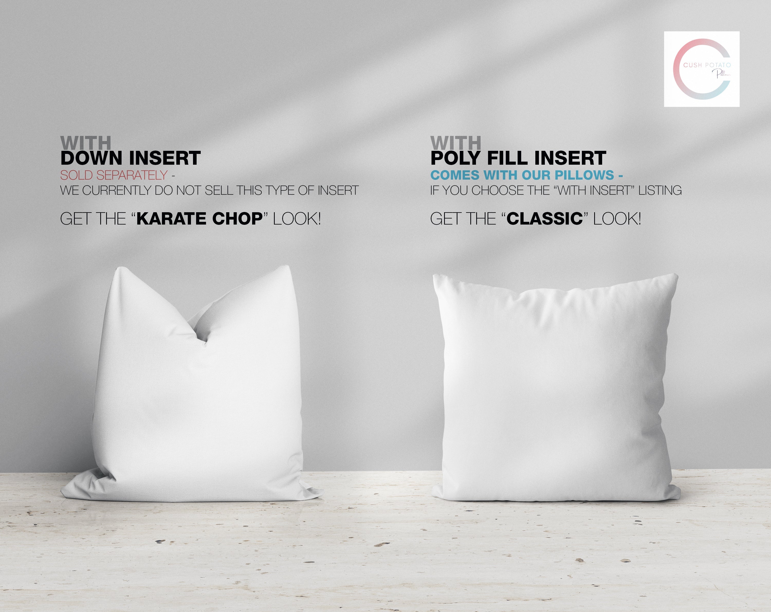 Pillow Insert – Size & Material Guide – Cush Potato Pillows