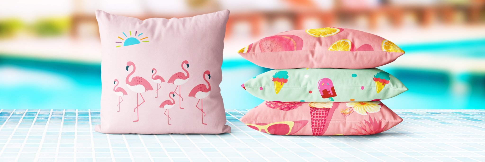 Summer Fun Collection of Decorative Throw Pillows - Cush Potato Pillows